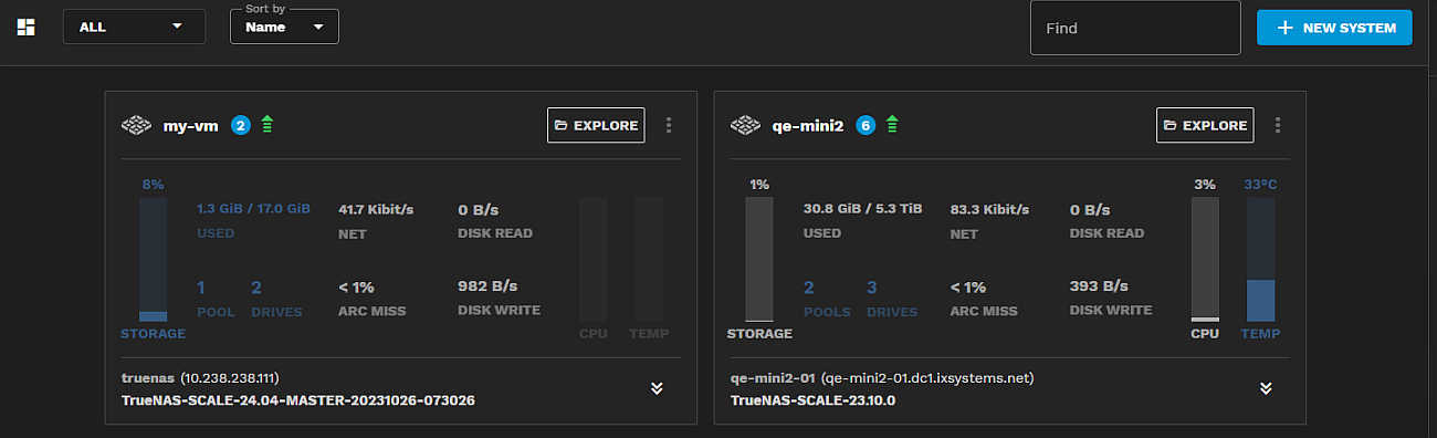 Dashboard | TrueNAS Documentation Hub